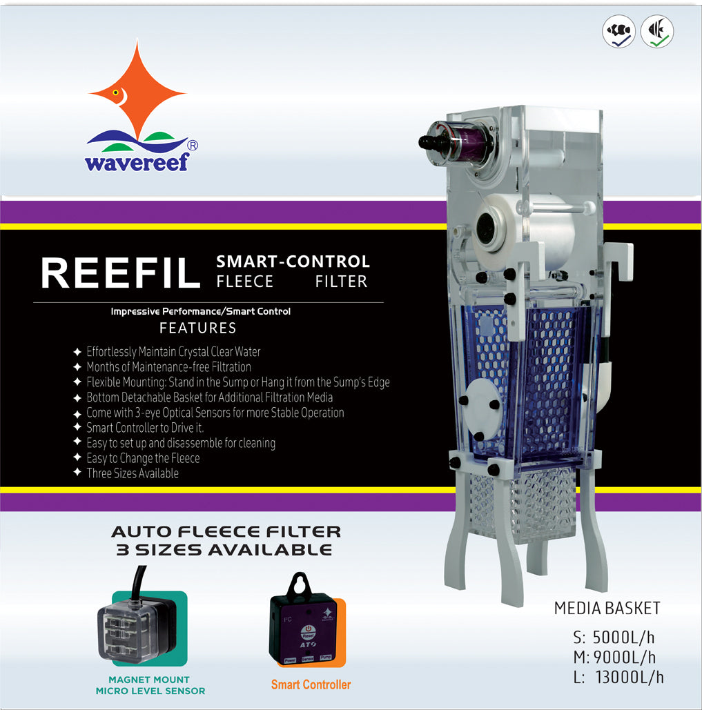 WaveReef REEFIL-80A Automatic Roller Filter – 5000L/h Compact Aquarium ...